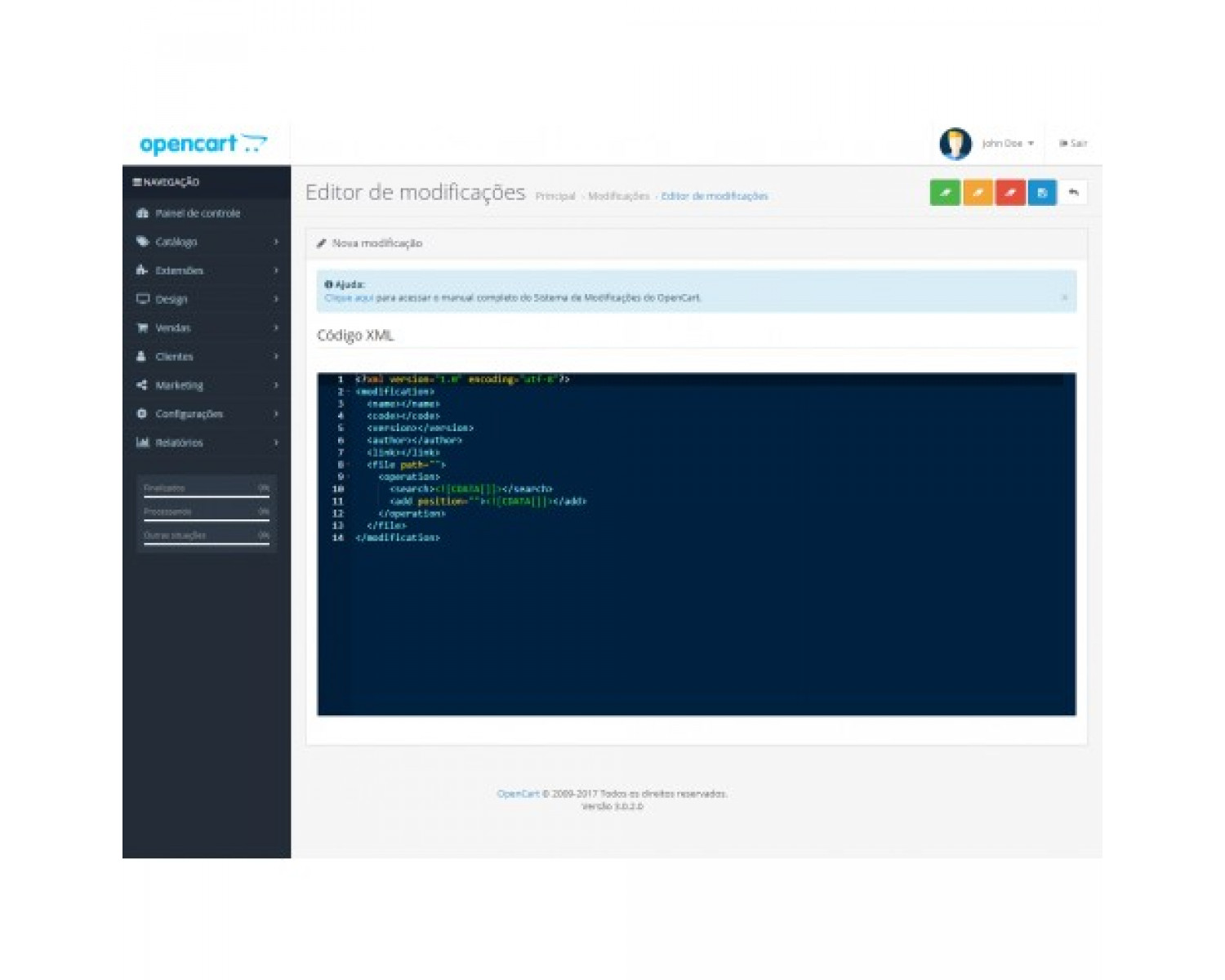 Модуль Ocmod Editor для Opencart та ocStore