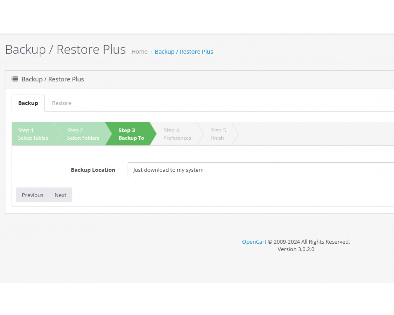 Завантажити Модуль Резервне копіювання і відновлення Backup Restore Plus для OpenCart та ocStore