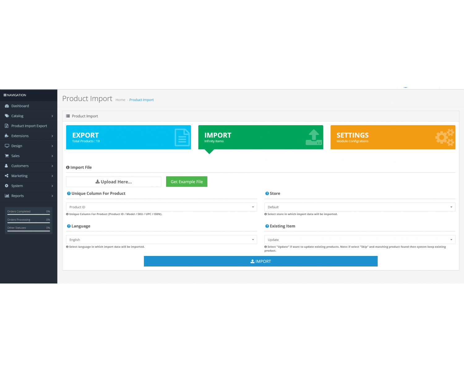 Download Module Product Import Export Pro Exel, CSV for OpenCart and OcStore