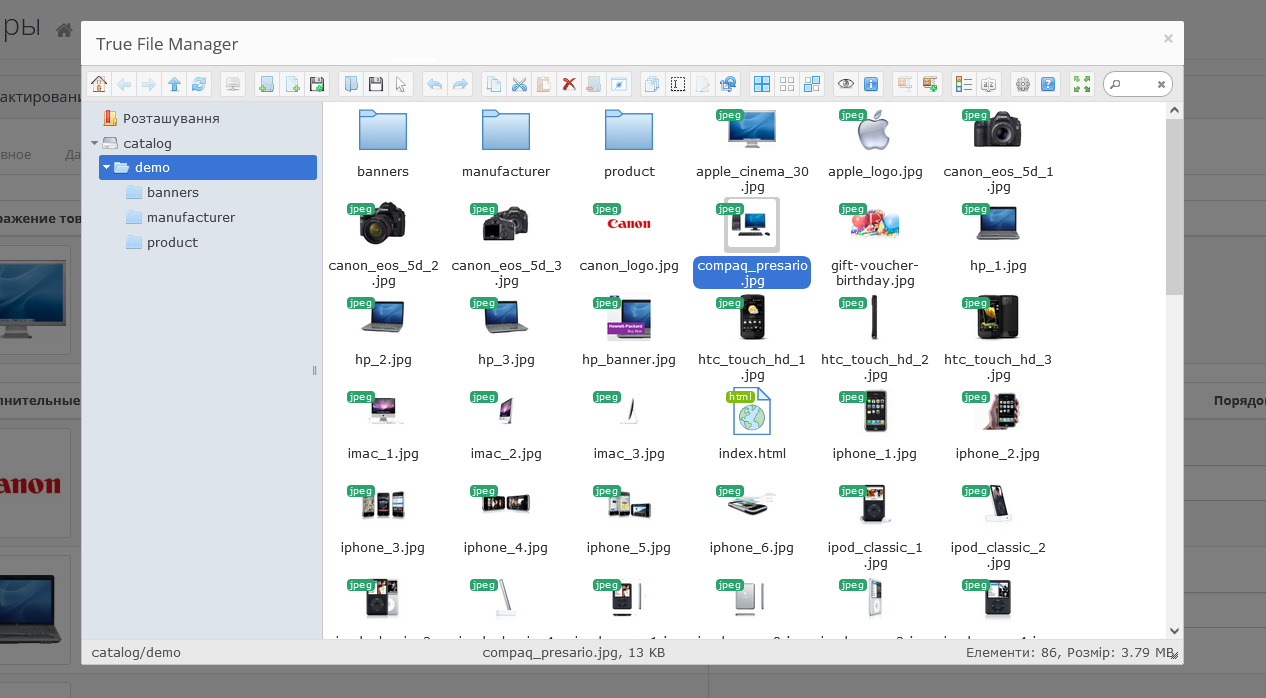 Завантажити Модуль True File Manager: Менеджер та Редактор зображень ...
